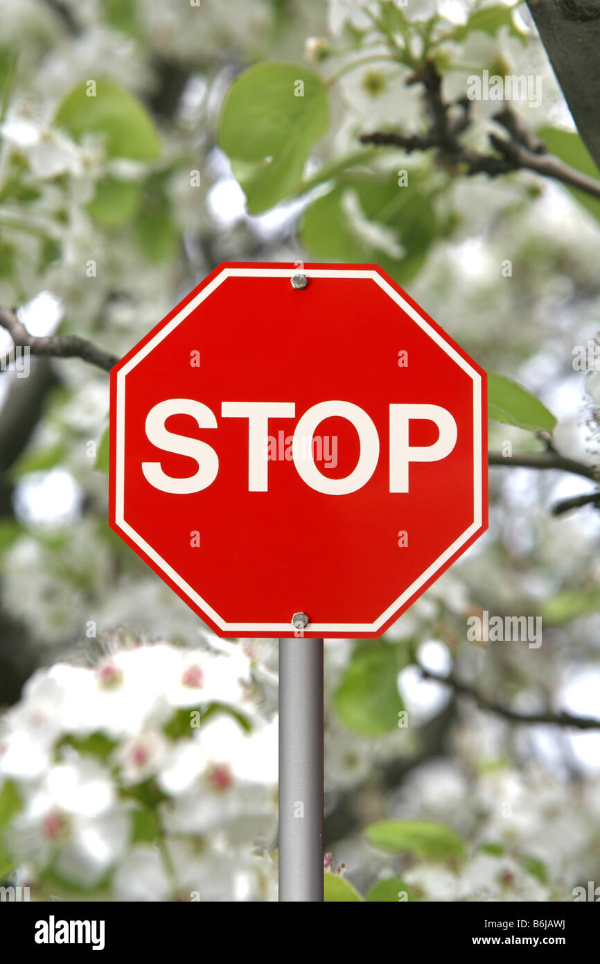 Flower stop sign Cut Out Stock Images & Pictures - Alamy