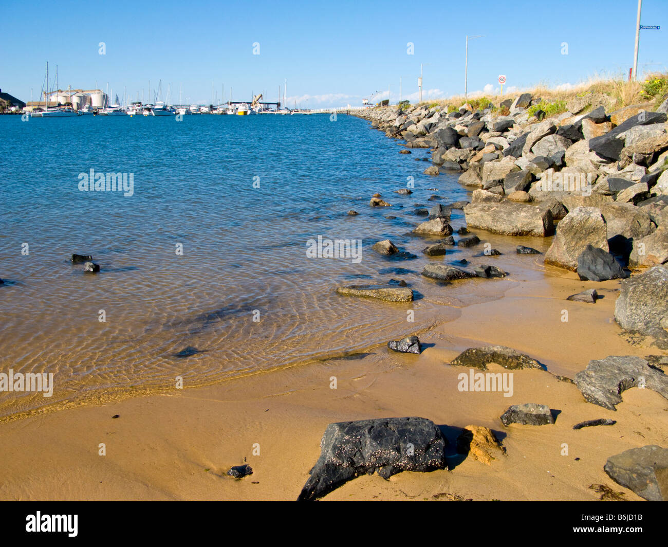 Beach next to the Harbour Bunbury Western Australia WA Stock Photo - Alamy