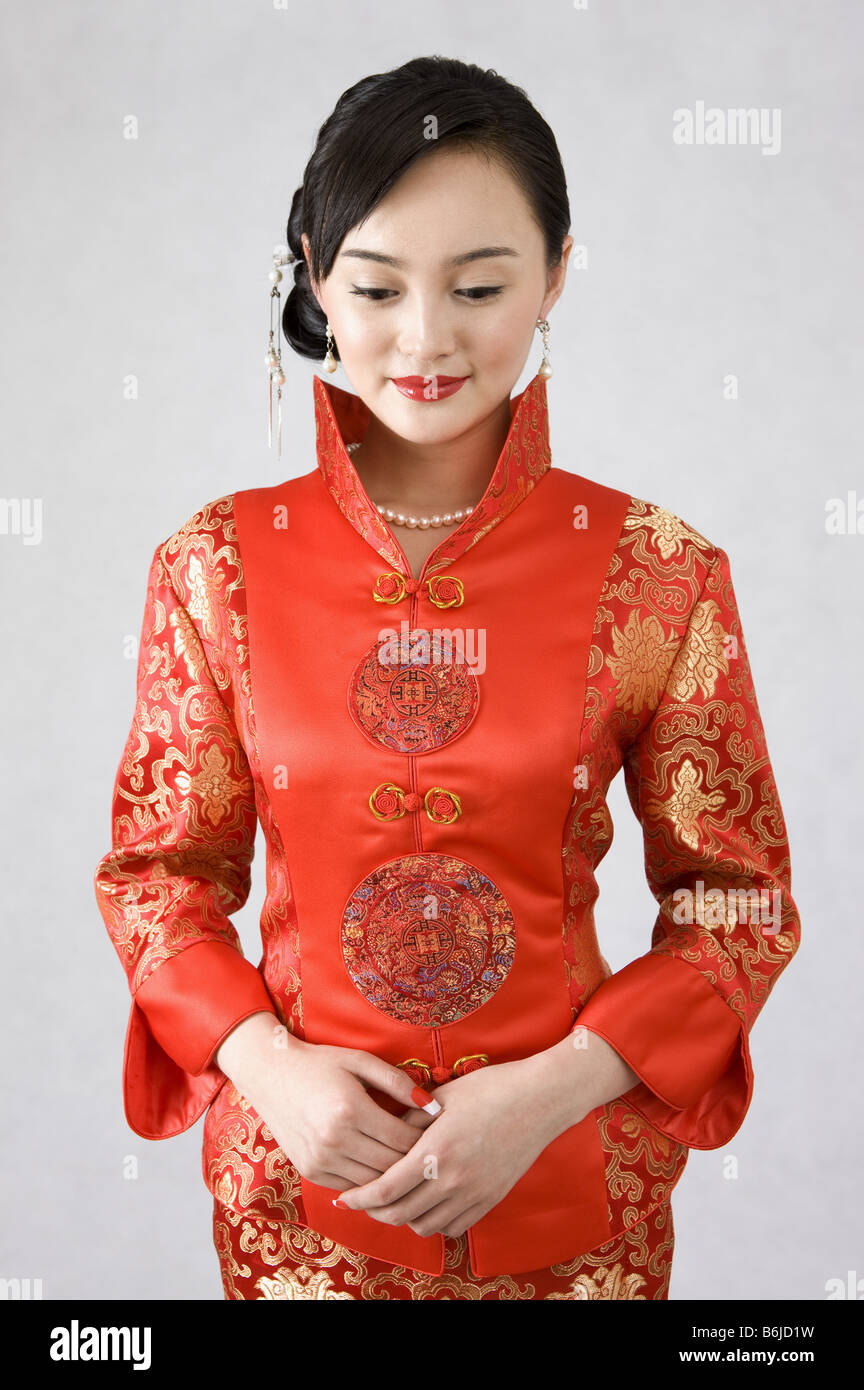 Traditional Chinese Hairstyle With Chopsticks