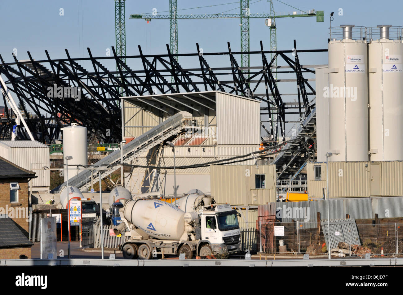 Stratford East London Hanson "London Concrete" production facility with ...