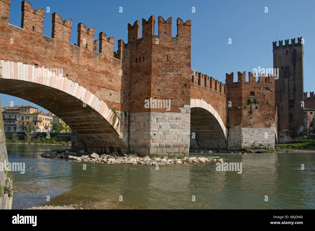 Verona Ponte Scaligero Bridge Fortress Castelvecchio River Adige Italy ...