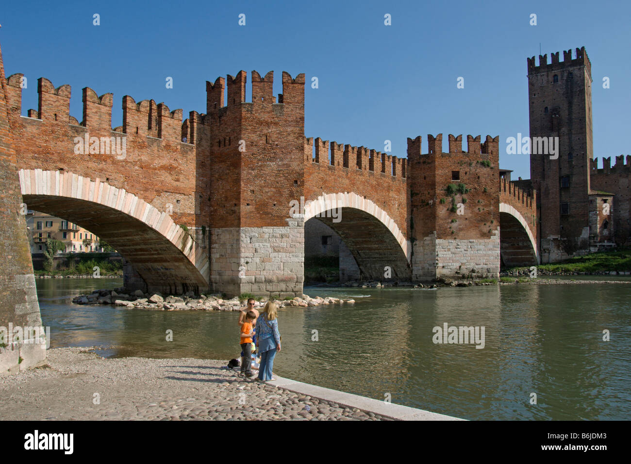 Verona Ponte Scaligero Bridge Fortress Castelvecchio River Adige Italy ...