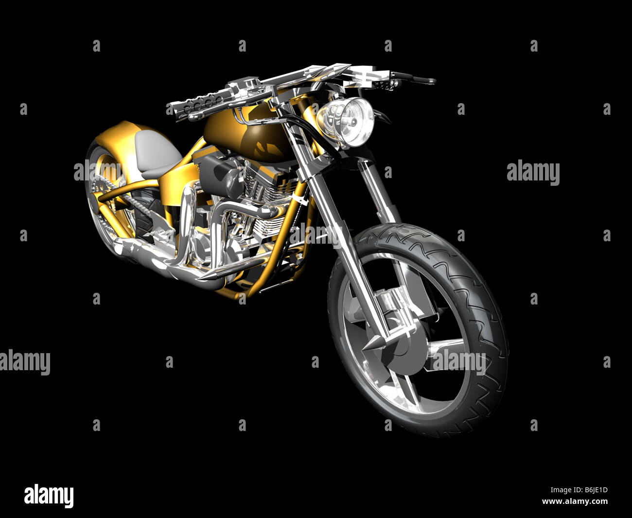 3d Golden Motorcycle Stock Photo - Alamy