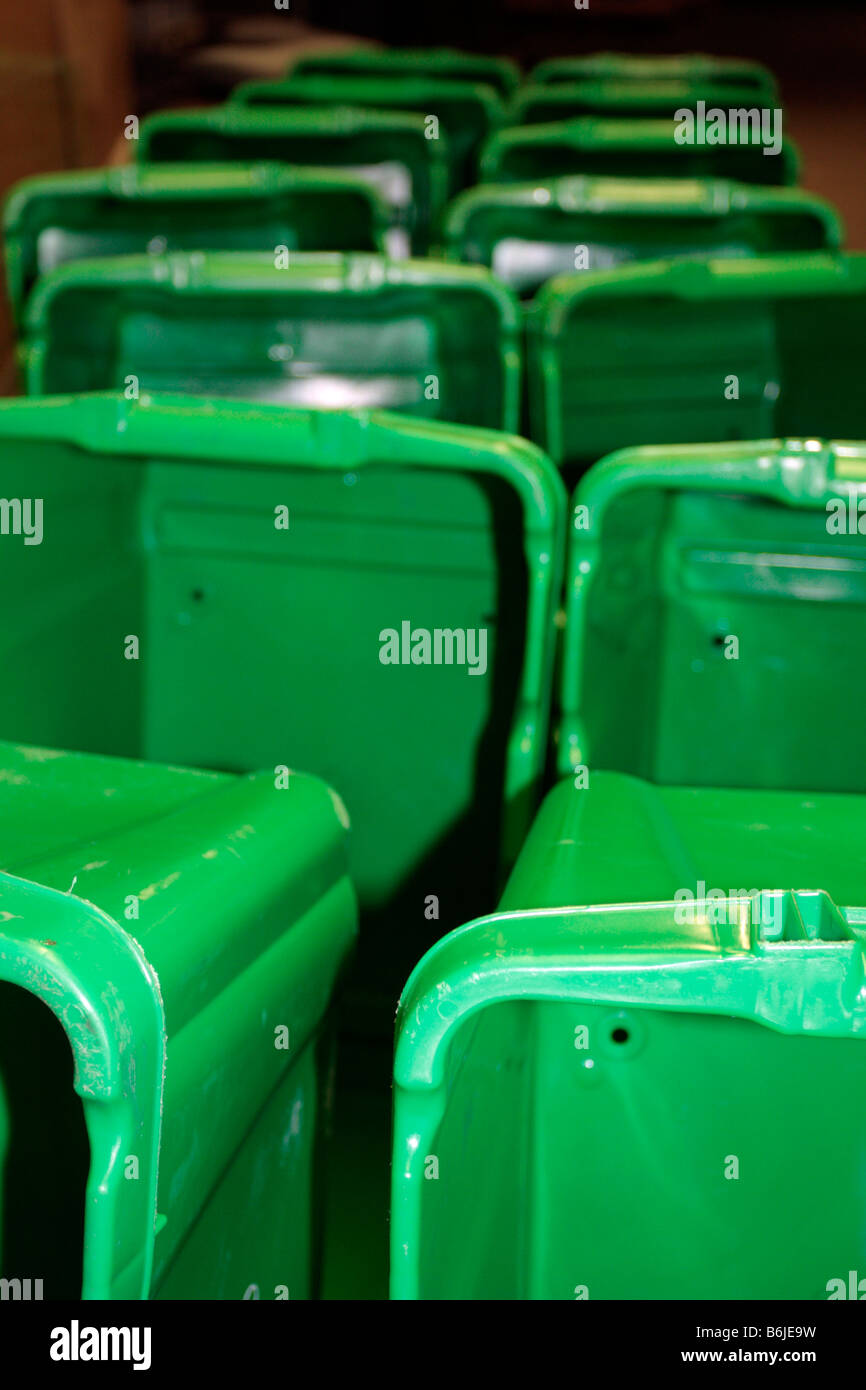 Green recycling bins Stock Photo - Alamy