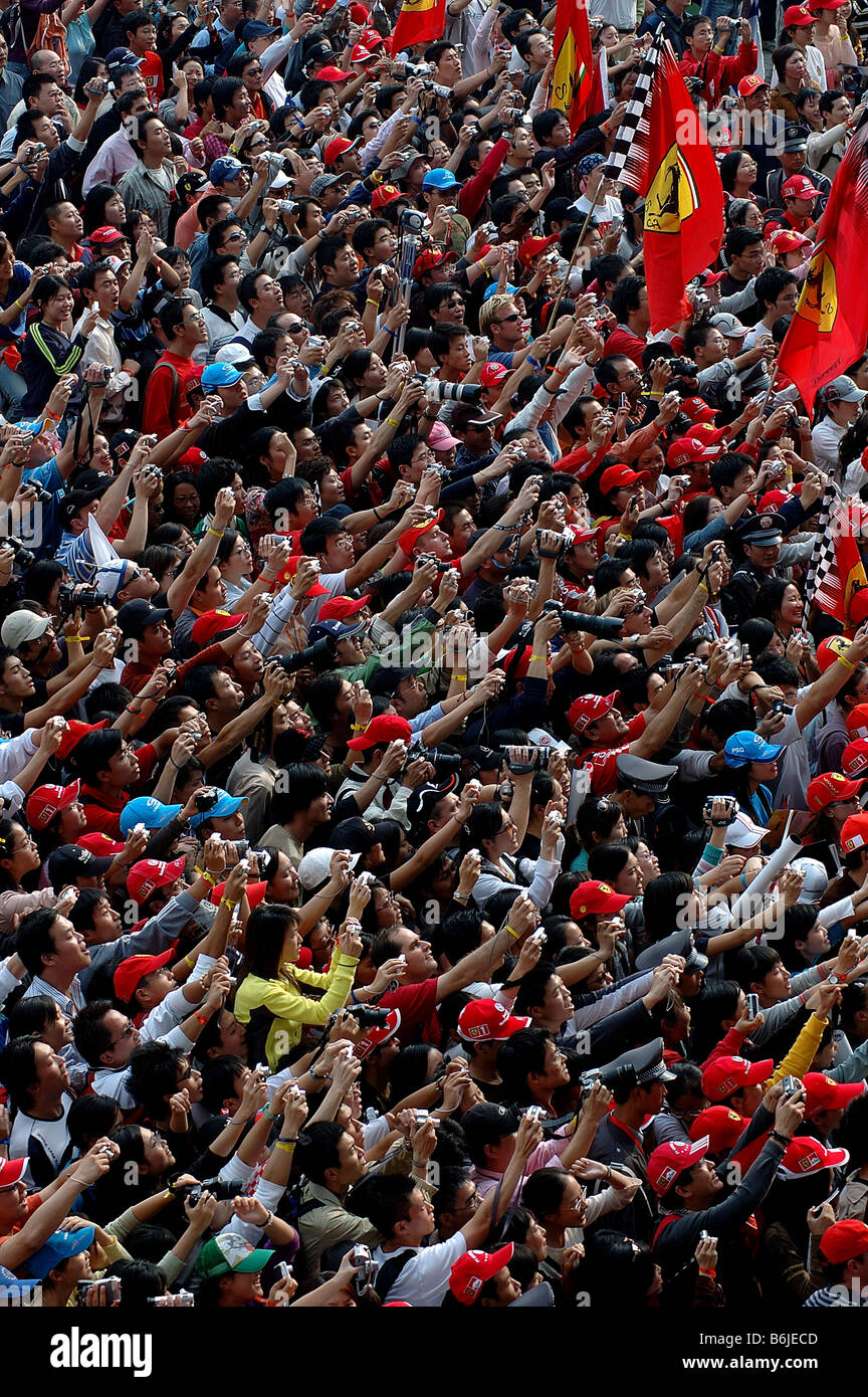 Audience taking photo in Shanghai Circuit for Formula 1 racing in ...