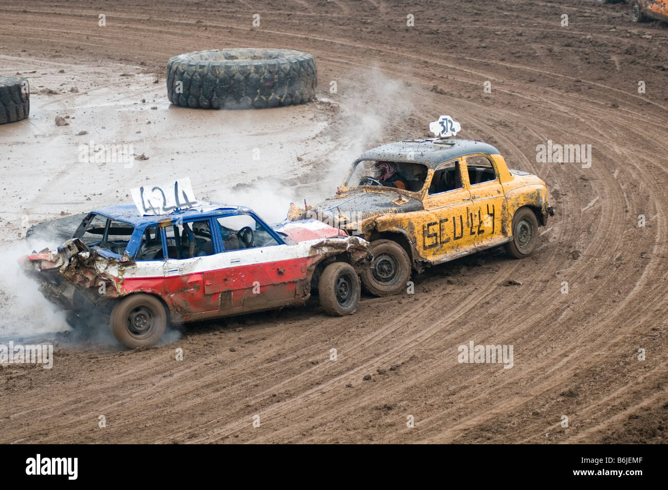 banger racing demolition derby destruction car crash crashing wreck ...