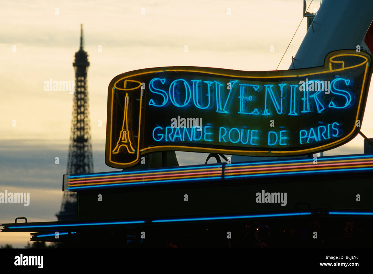 Paris France La Grande Roue Ferris Wheel and souvenir stall on Place de ...