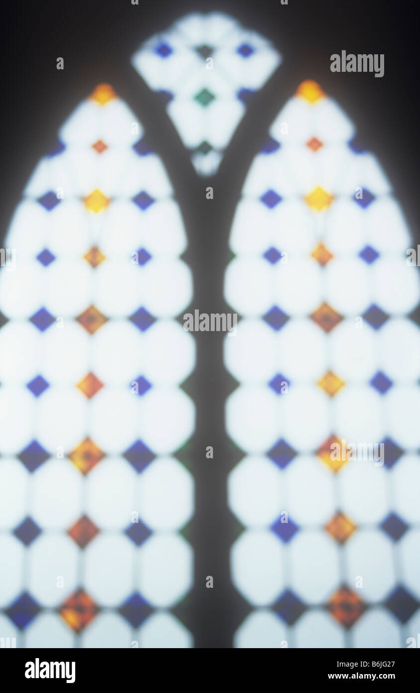 Impressionistic early nineteenth century white frosted glass window ...