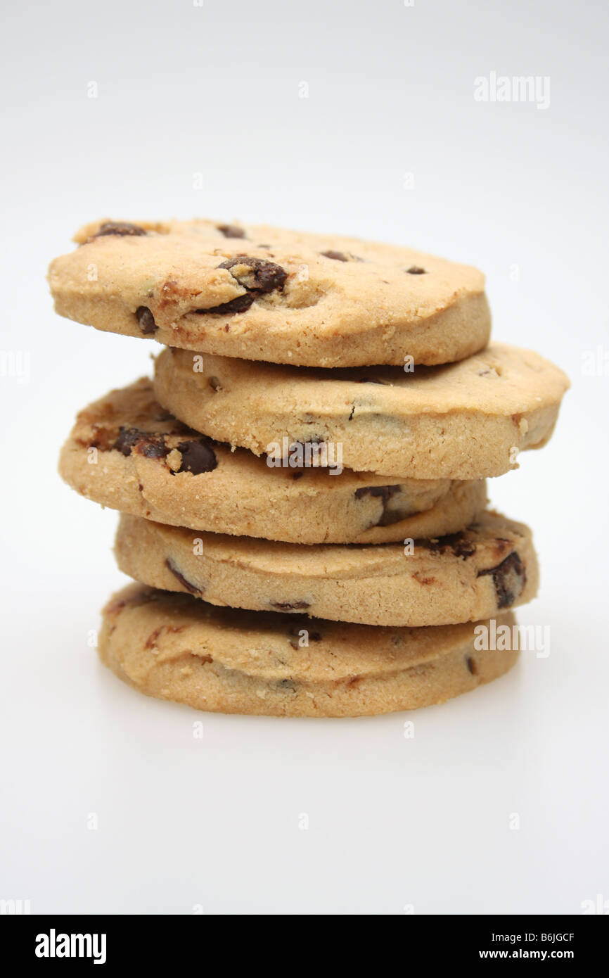 Stacked chocolate chip cookies Stock Photo - Alamy