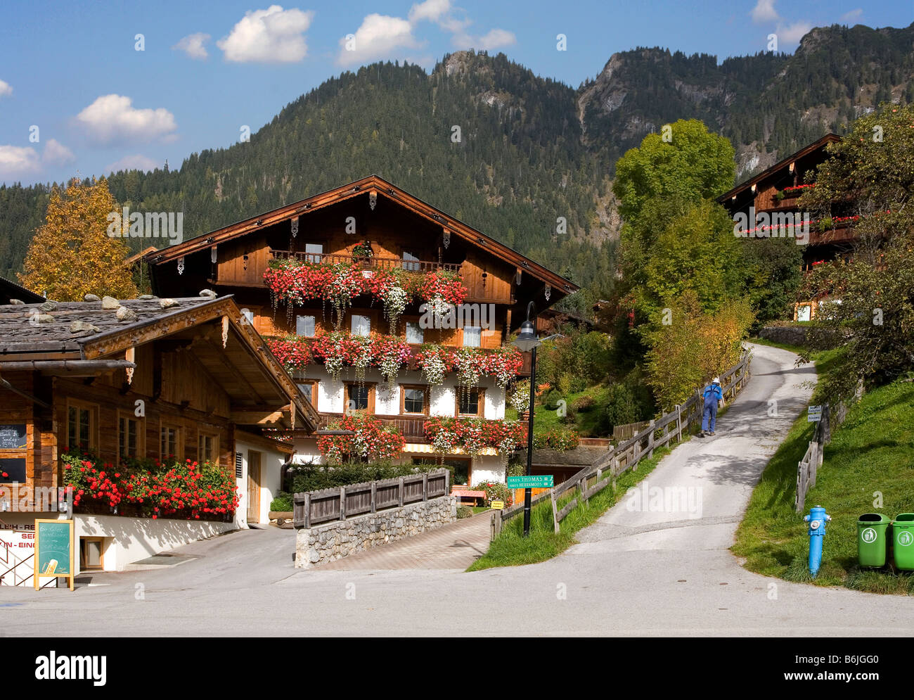 Albach town most flowered place in Austria Stock Photo - Alamy