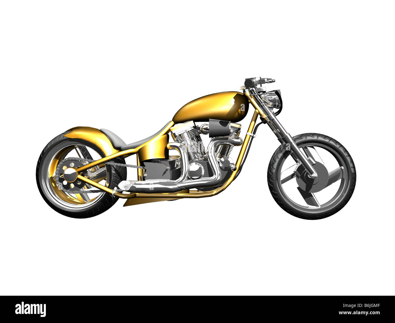 3d Golden Motorcycle Stock Photo - Alamy