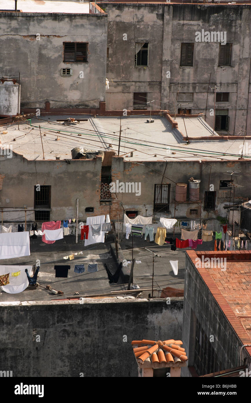 Drying laundry rooftop hi-res stock photography and images - Alamy