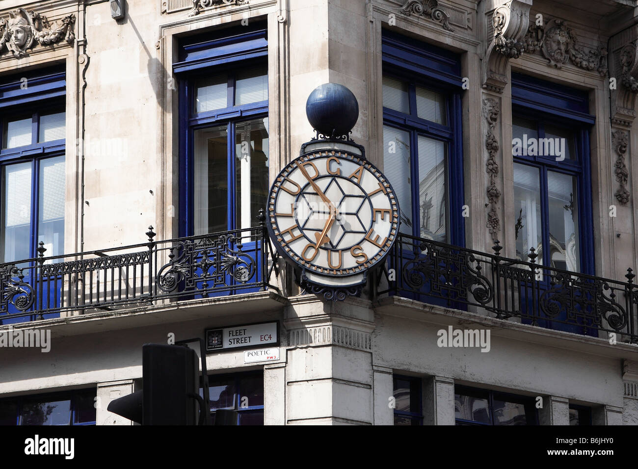 Clock at Ludgate Circus at the crossing of Fleet Street and New Bridge ...