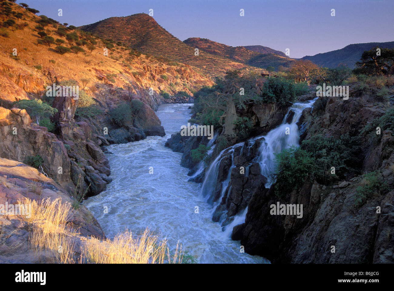 Epupa falls, on the Namibia-Angola border, Africa Stock Photo - Alamy