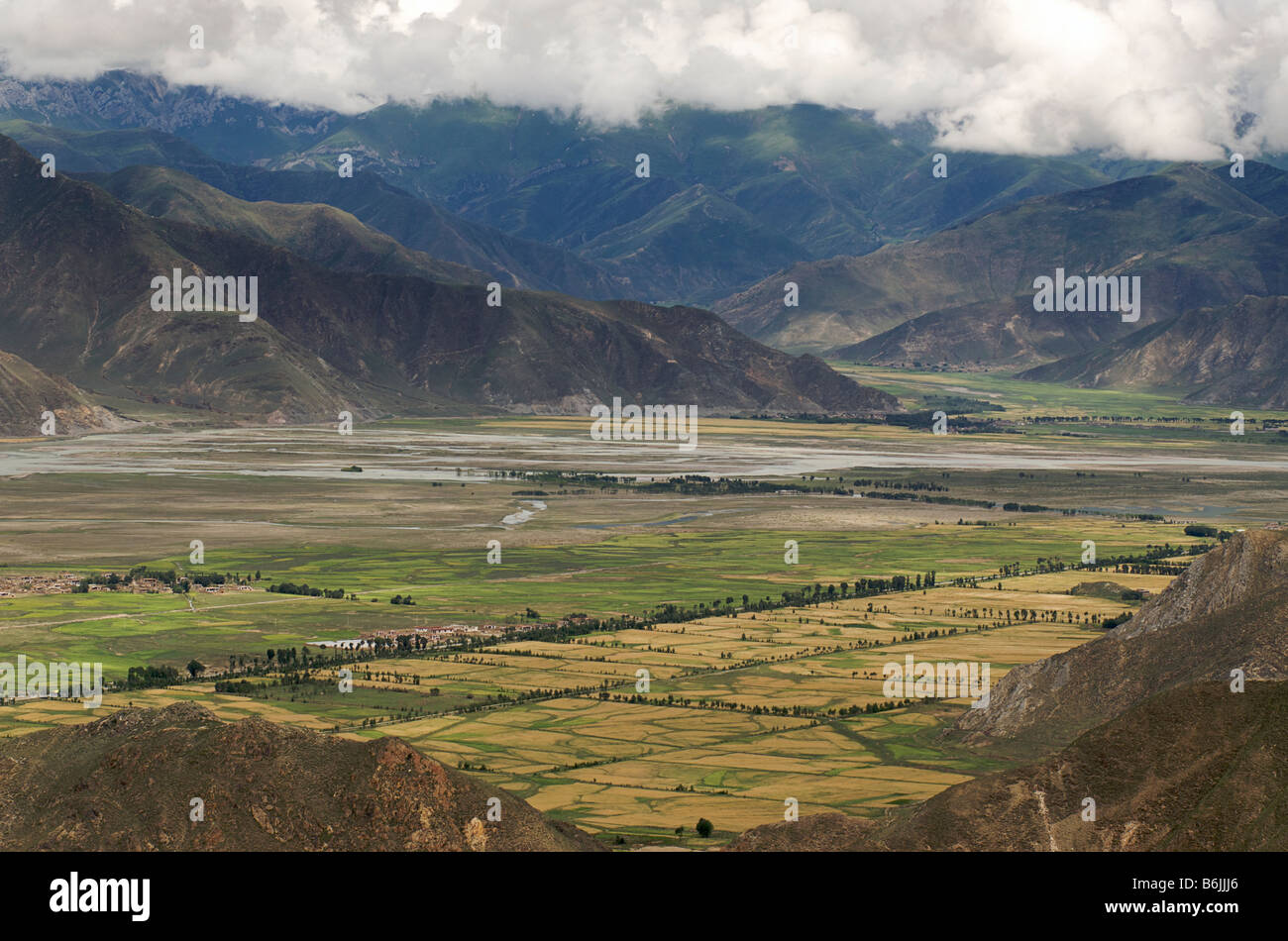 View into the Lhasa valley from Ganden monastery, Tibet Stock Photo - Alamy