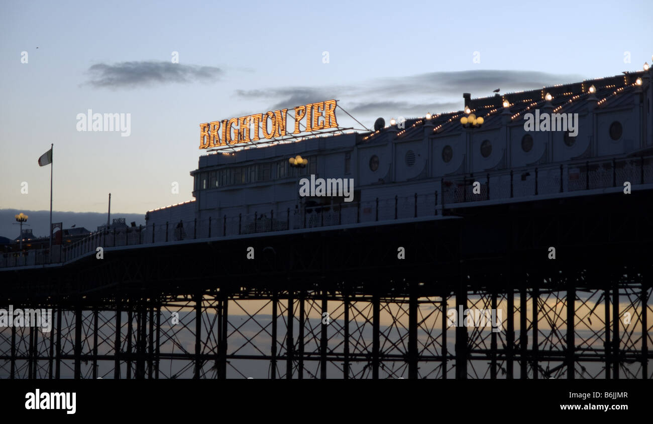 Brighton pier at sunset hi-res stock photography and images - Alamy