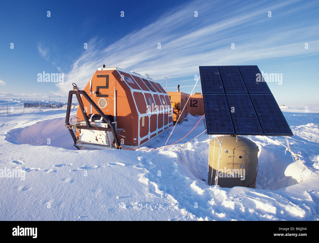Antarctica, McMurdo Sound, Emperor Penguin research station Stock Photo ...