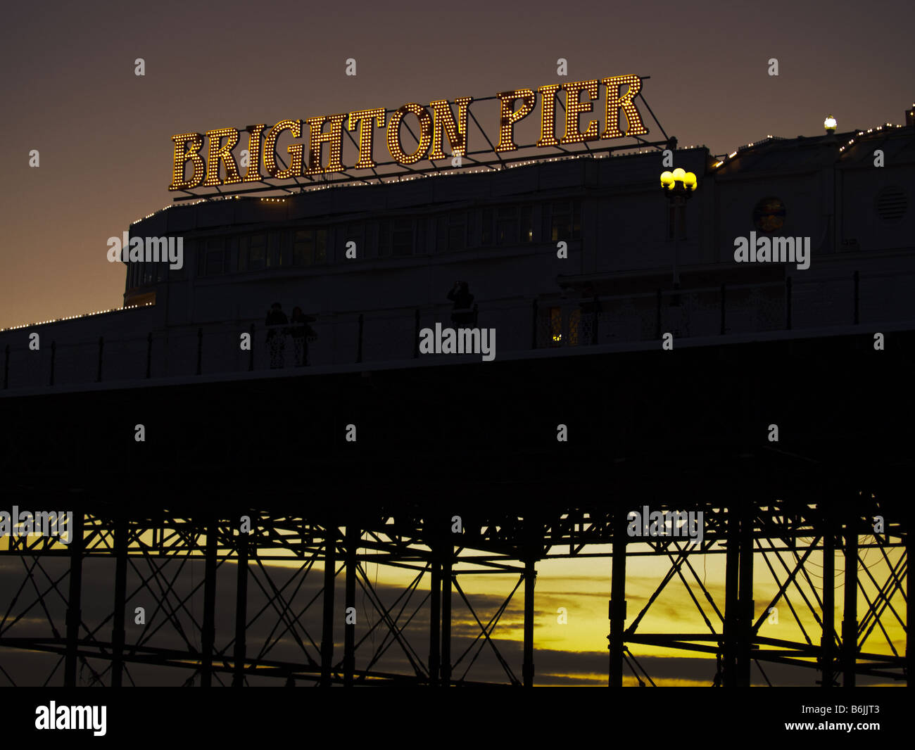 Brighton pier at sunset hi-res stock photography and images - Alamy
