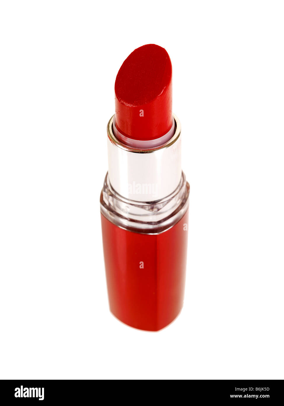 Luxury Woman's Bright Red Lipstick Make Up Isolated Against A White ...