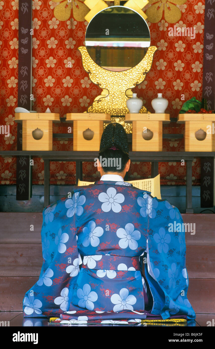 Asia, Japan, Fukuoka, Dazaifu, Dazaifu Tenmangu Shrine Priest Stock ...