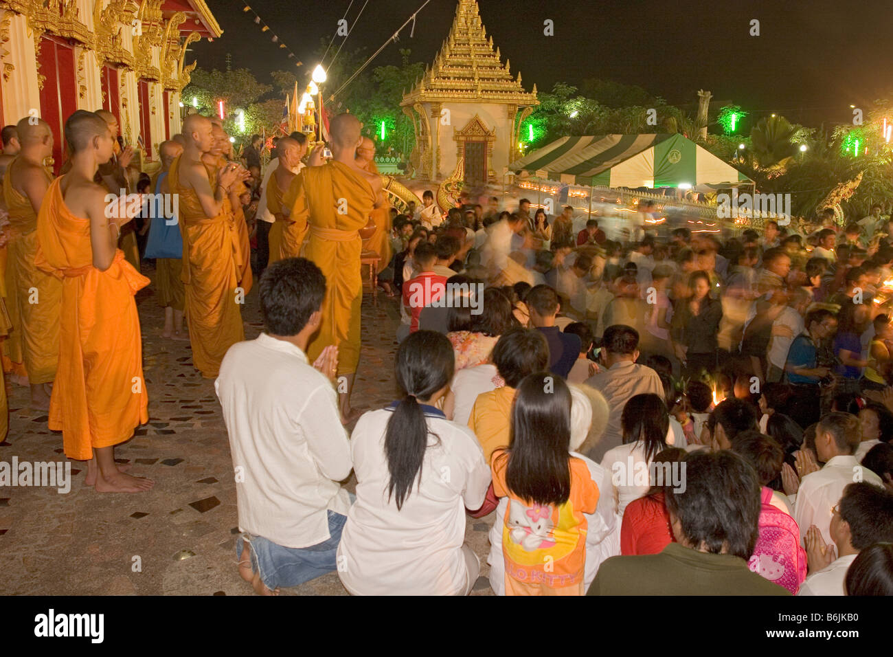 Thailand, Khon Kaen, Buddhist celebrating Buddha's Day, Visakha Bucha ...