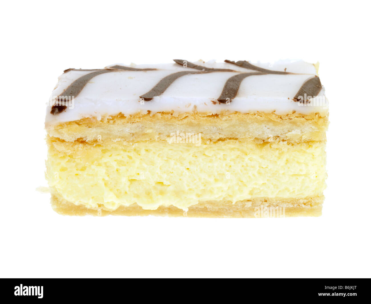 Fresh Custard Cream Slices Dessert Cakes Isolated Against A White ...