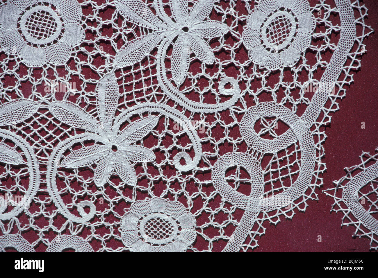 Europe, Belgium, Bruges Kantcentrum, famous lace center; sample of ...