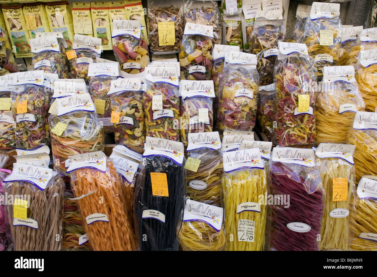 Europe, Italy, Valle d'Aosta, AOSTA: Artisan Pasta for sale / via Porta ...