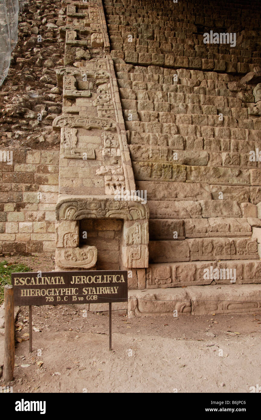 Central America, Honduras, Copan. The impressive Hieroglyphic Stairway ...