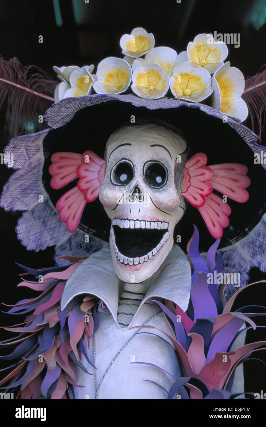 Mexico, Oaxaca, Calacas (skeletons), Day of the Dead; Paper mache ...