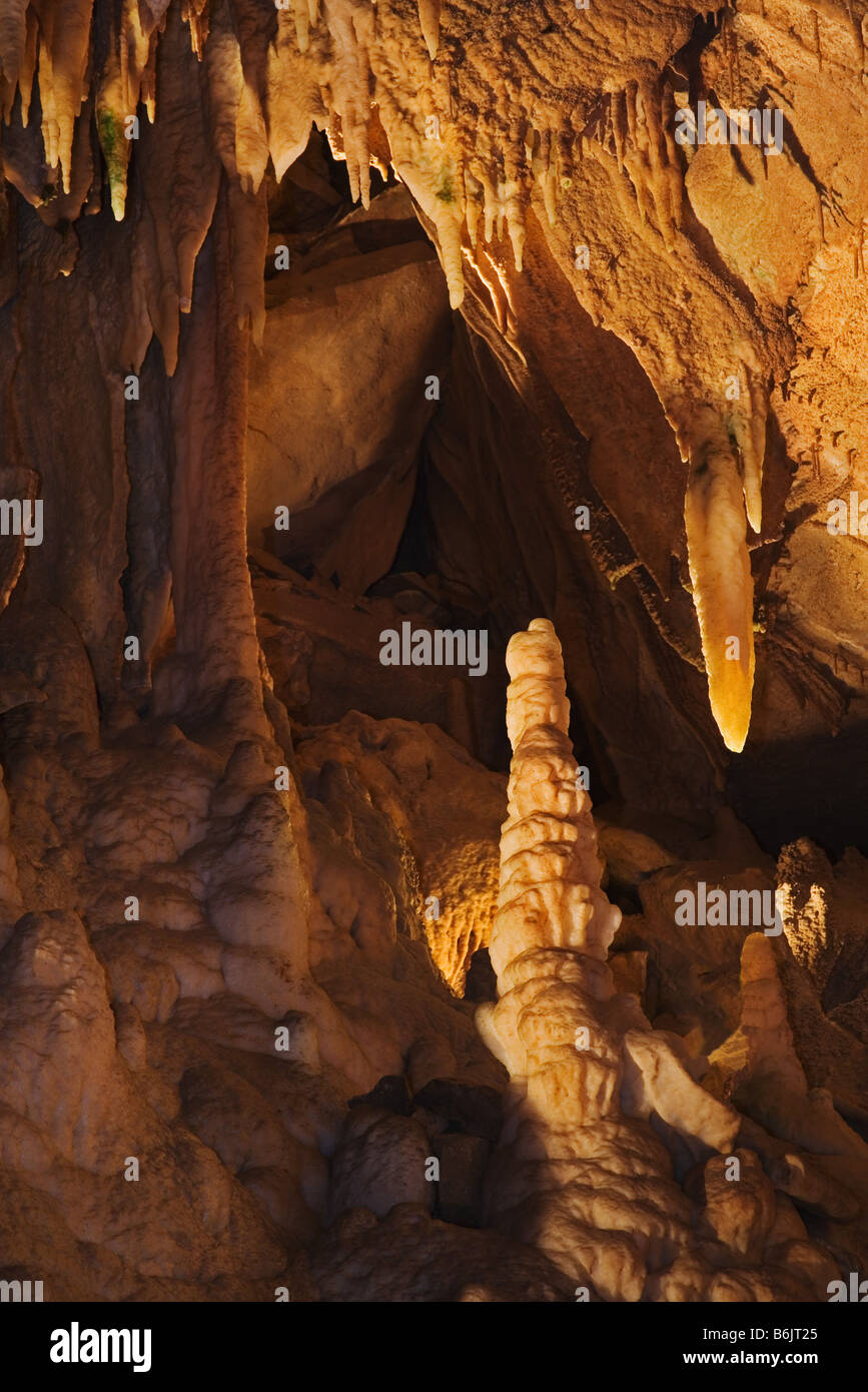 Stalactites and stalagmites, Drapery Room, Mammoth Cave National Park ...
