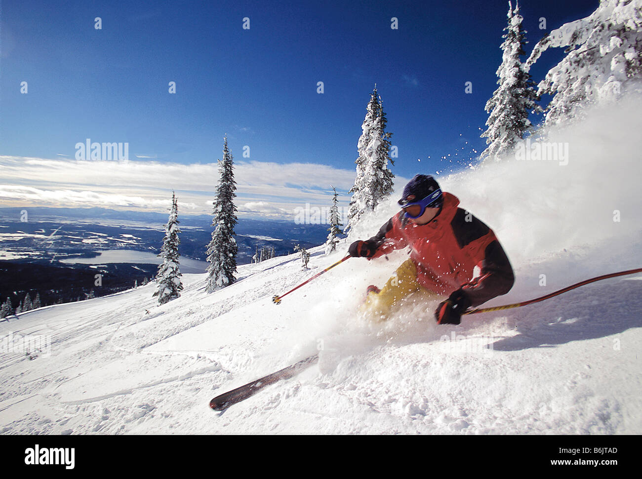 Telemark Skier on Big Mountain Resort in Whitefish, Montana (MR Stock ...