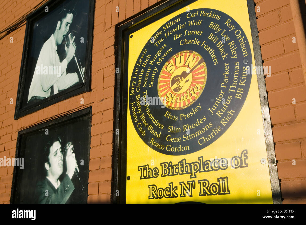 USA, Tennessee, Memphis, Sun Studios, Site of the first recording of ...