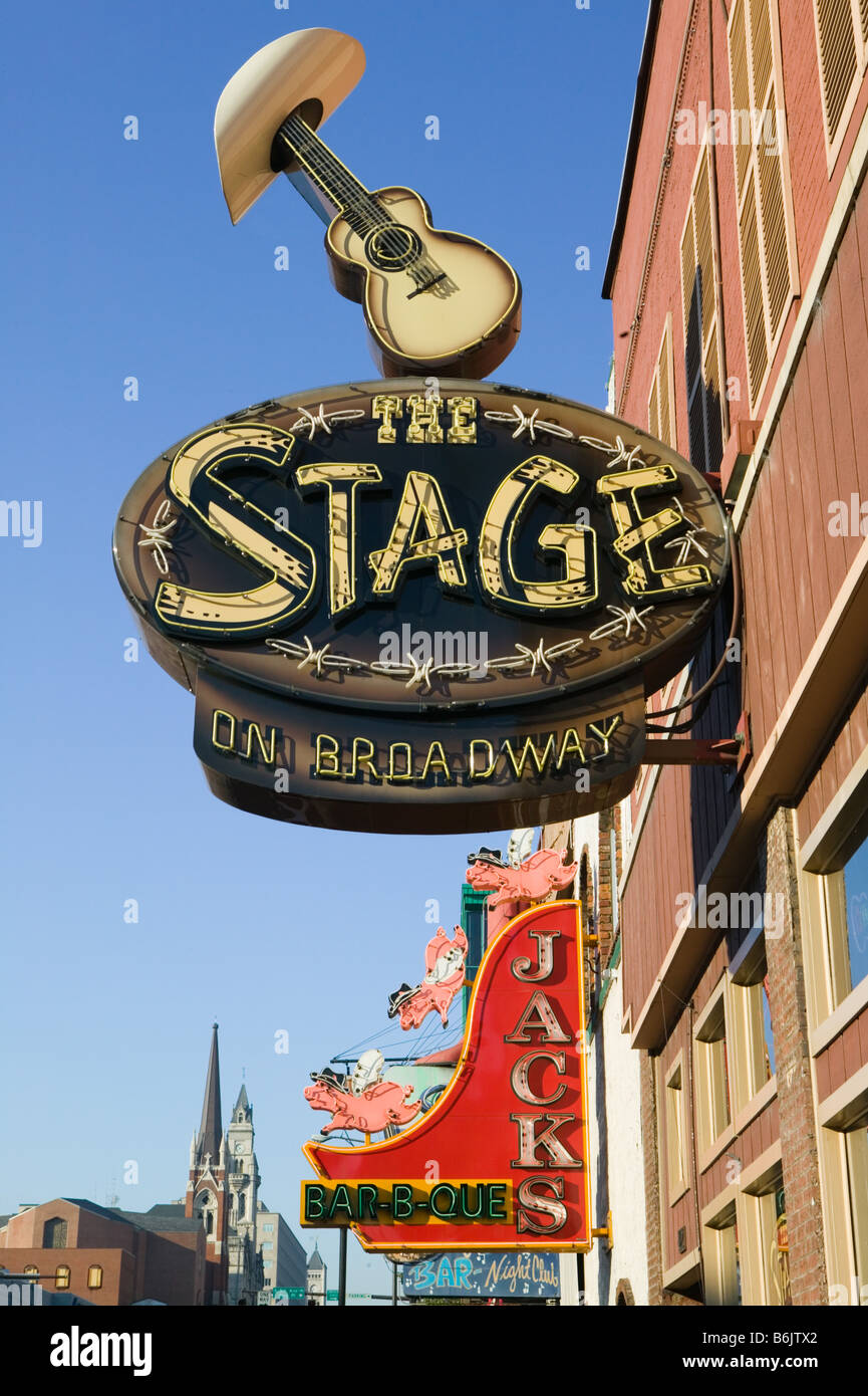 USA, Tennessee, Nashville: The Stage Club Sign Stock Photo - Alamy