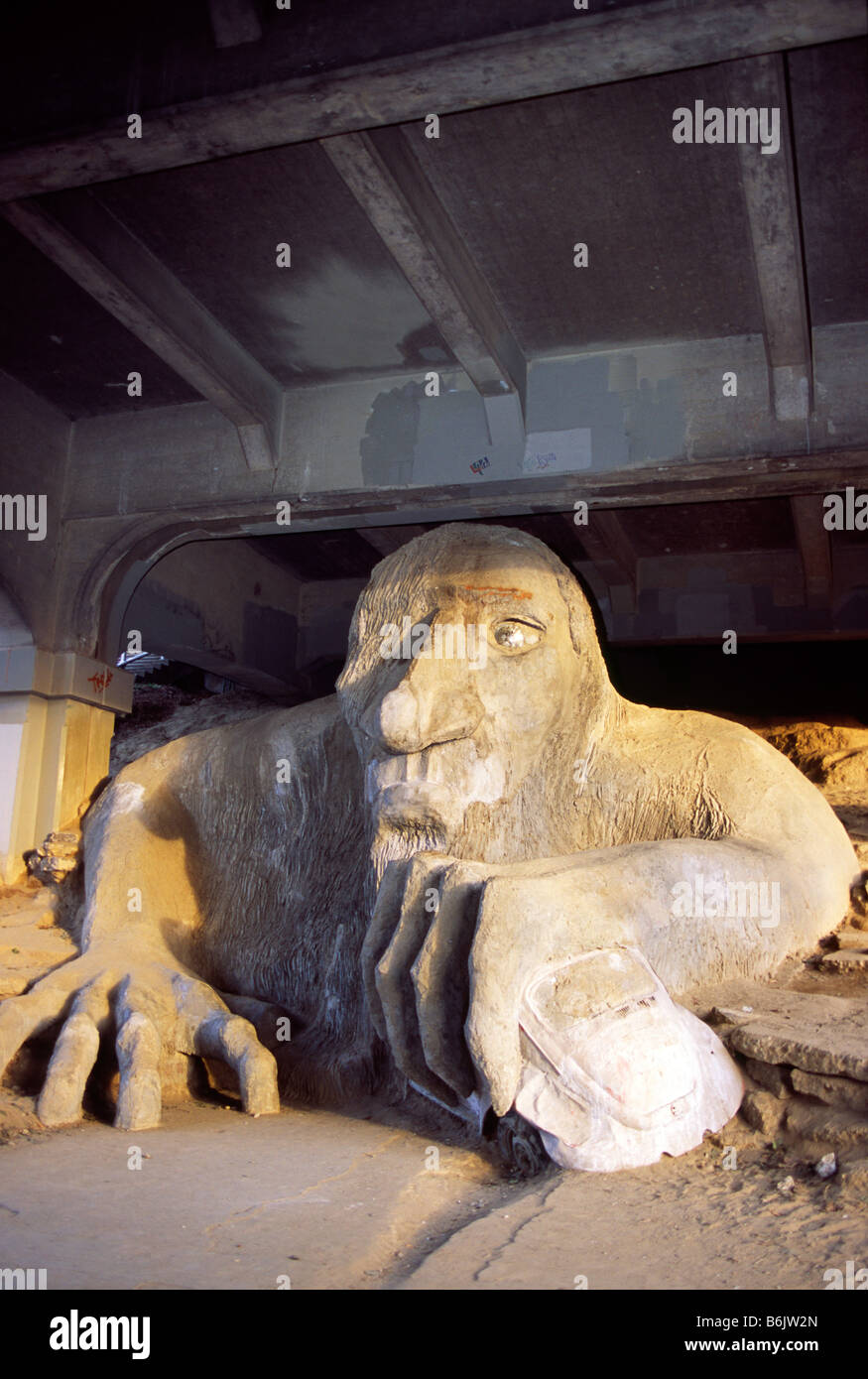 USA, Washington, Seattle. Fremont Troll is 18ft ferroconcrete sculpture ...