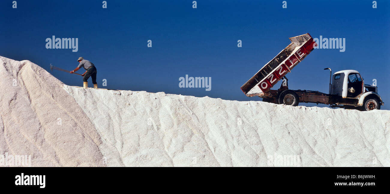 Salt harvesting, Victoria Australia Stock Photo - Alamy
