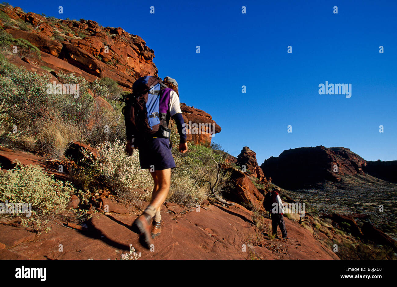 Australia, Northern Territory, Finke Gorge National Park. Hikers in the ...