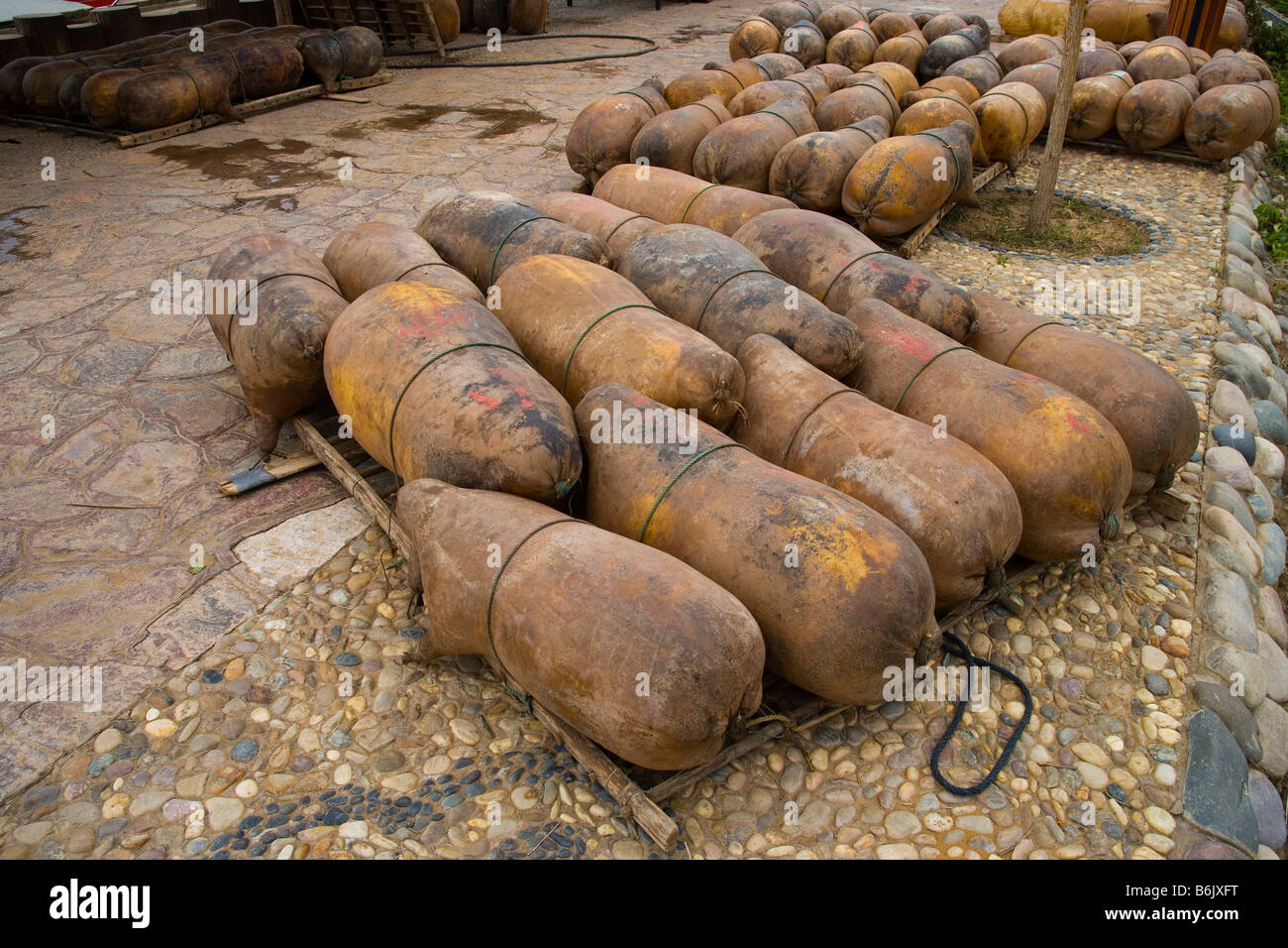The pig skin raft hi-res stock photography and images - Alamy
