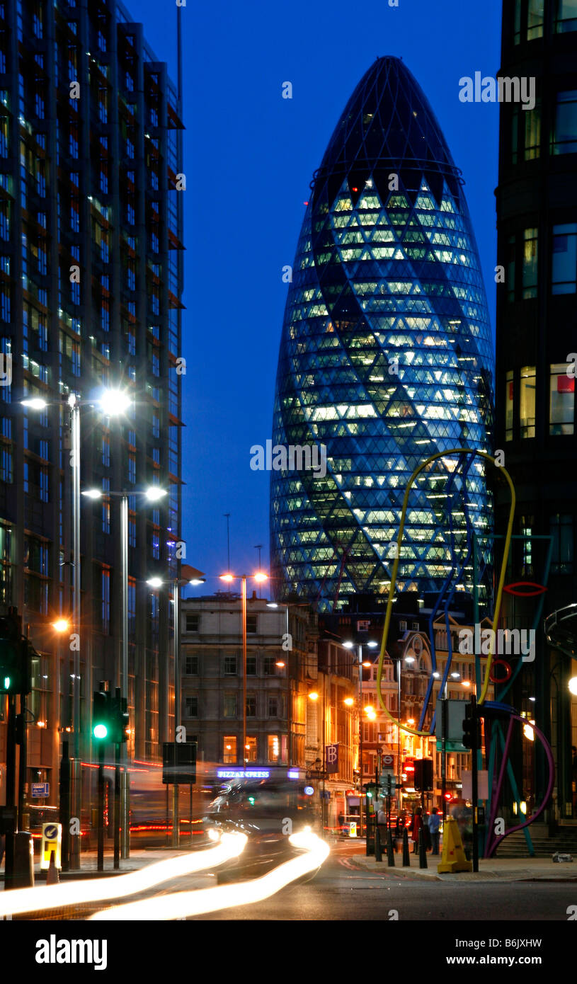 The Swiss Re Tower in the City of London Stock Photo - Alamy