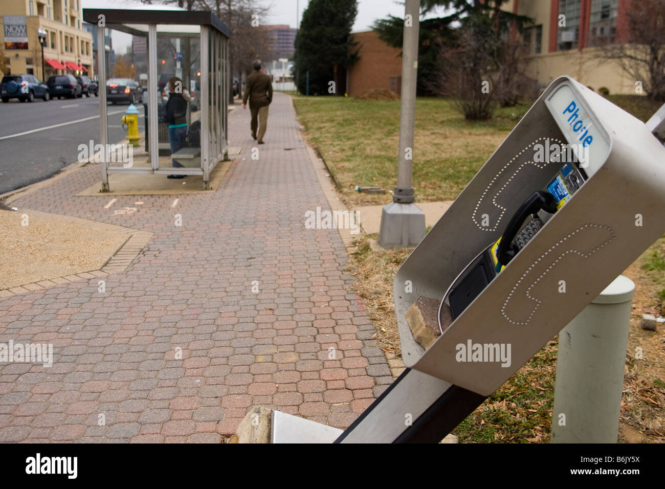Broken public phone hi-res stock photography and images - Alamy