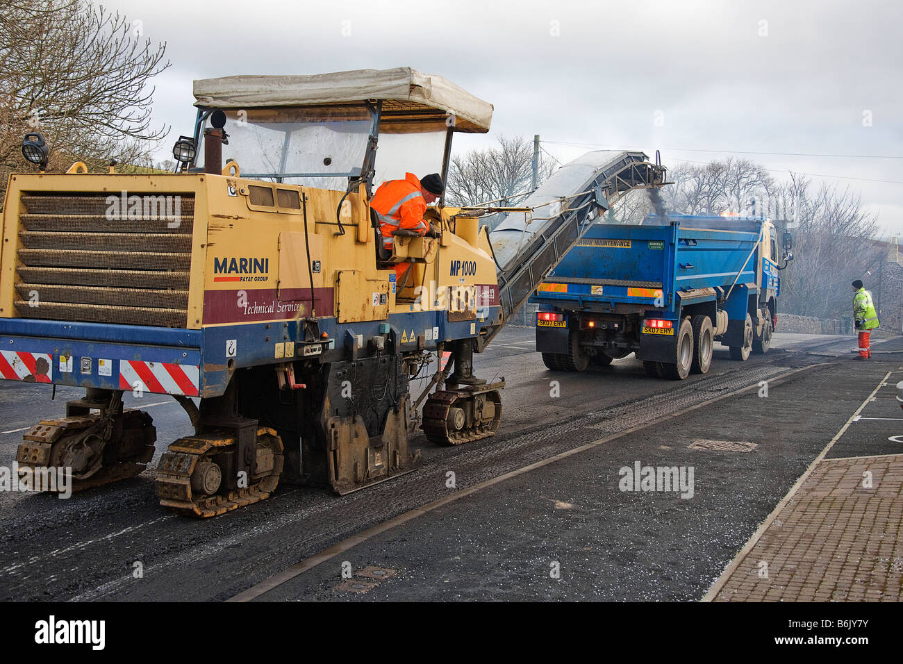 Road works. The Borders.Scotland Stock Photo - Alamy