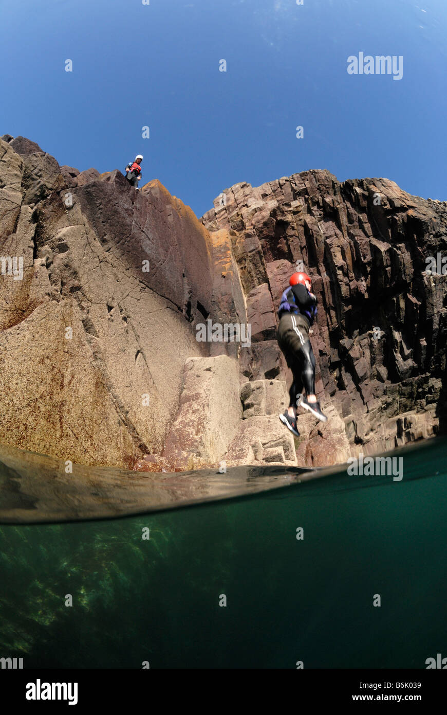 Coasteering wales family hi-res stock photography and images - Alamy