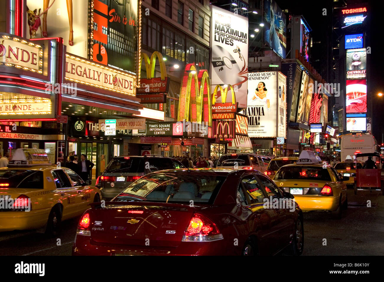 Broadway theatres in midtown Manhattan New York City New York USA Stock ...