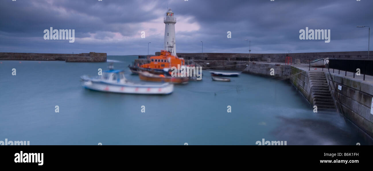 Landscape images of lighthouse and harbour at Donaghadee County Down ...