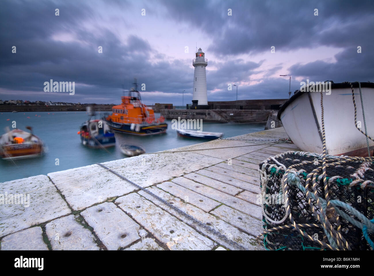 Landscape images of lighthouse and harbour at Donaghadee County Down ...