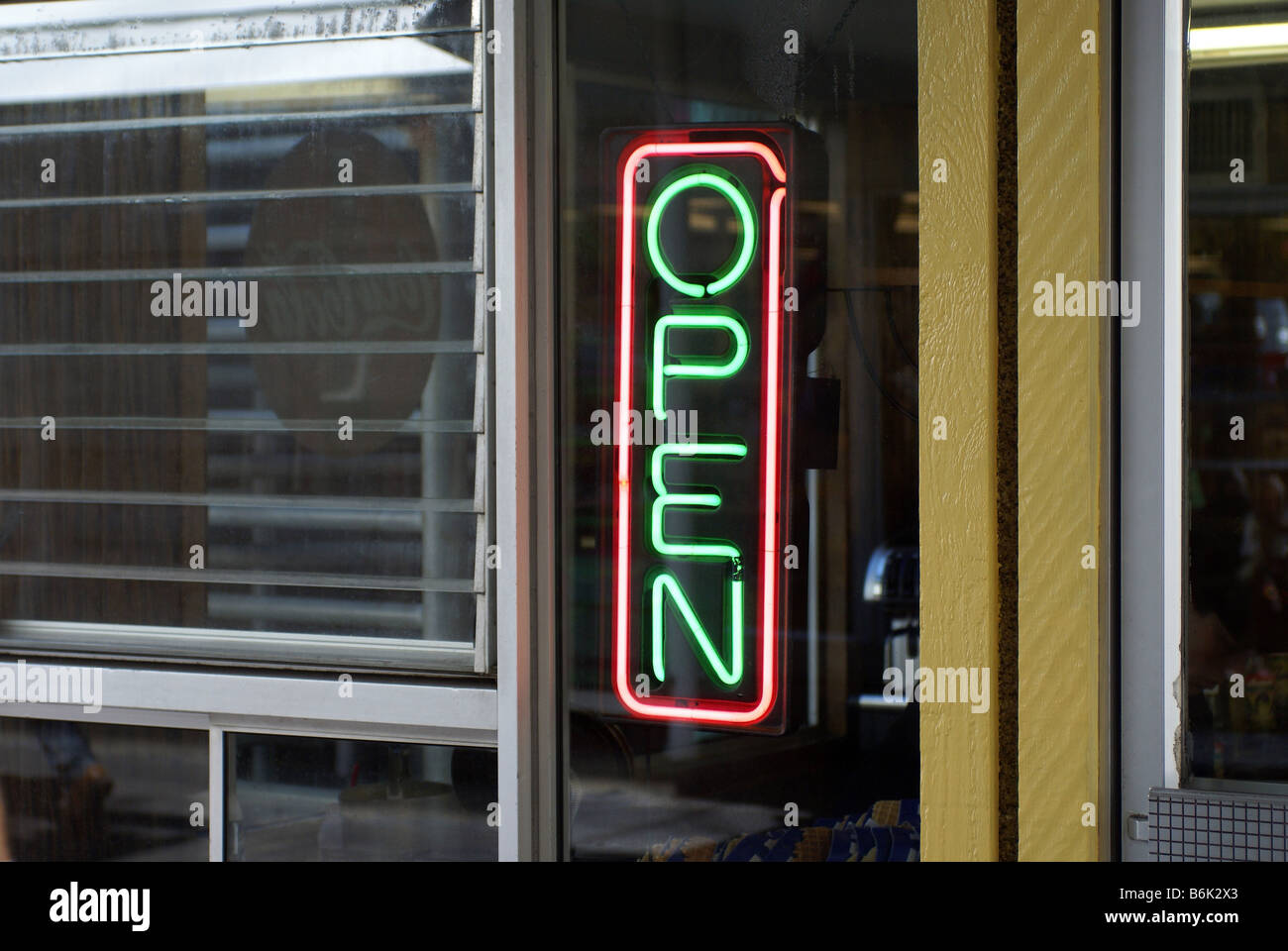Neon Open Sign Stock Photo - Alamy