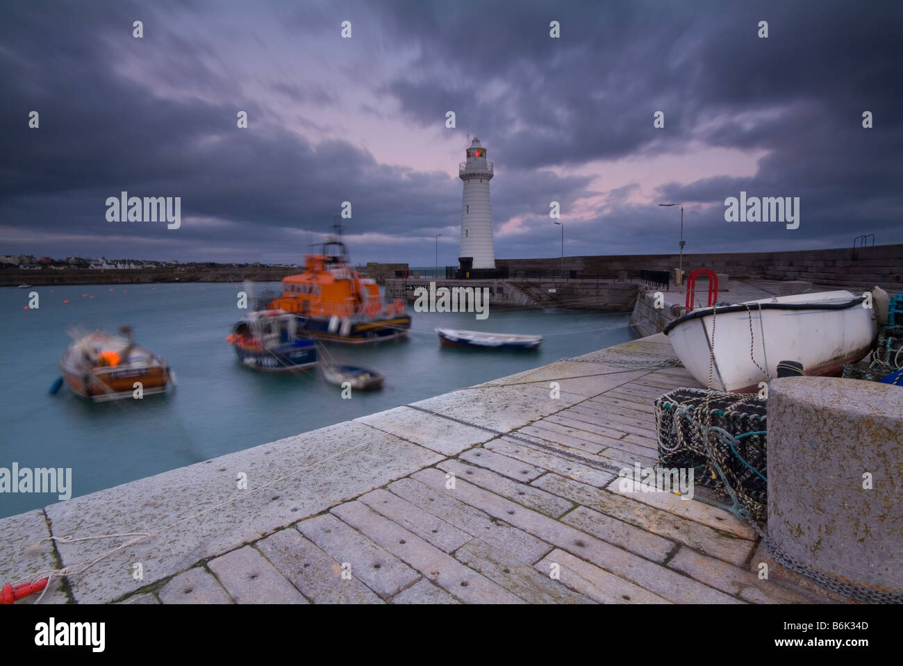 Landscape images of lighthouse and harbour at Donaghadee County Down ...