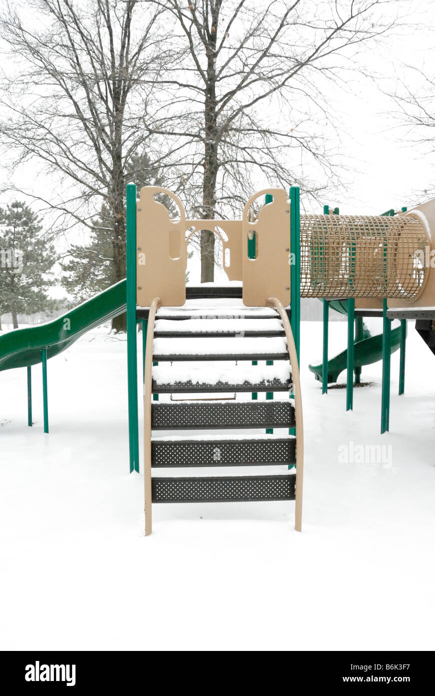 Frozen playground equipment Stock Photo - Alamy