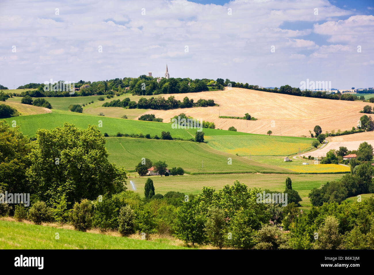 The farmland landscape of Gers in Gascony Southwest France Europe Stock ...