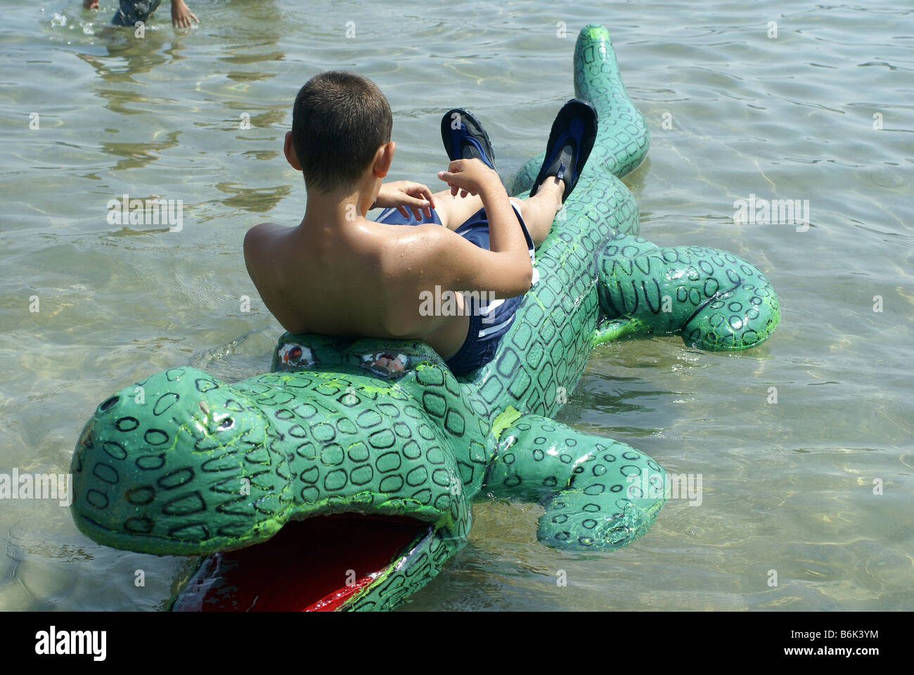Sitting on a Fake Alligator Stock Photo - Alamy